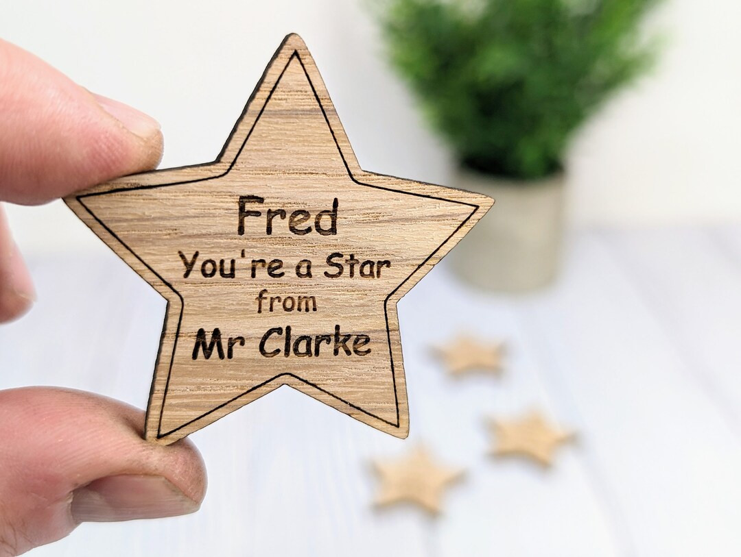 Personalised 'you're a Star' Hug Token - Wooden Student Gift, End of ...