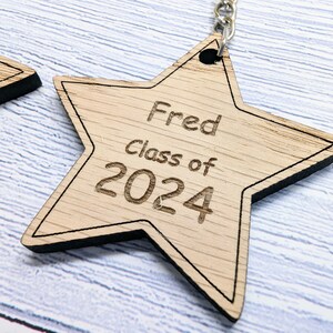 Custom Engraved Wooden Keyring - Personalised Student Gift for End of ...