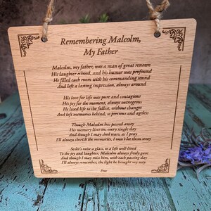 Personalised Wooden Poem Sign, Extra Large Professional Poem Writing ...