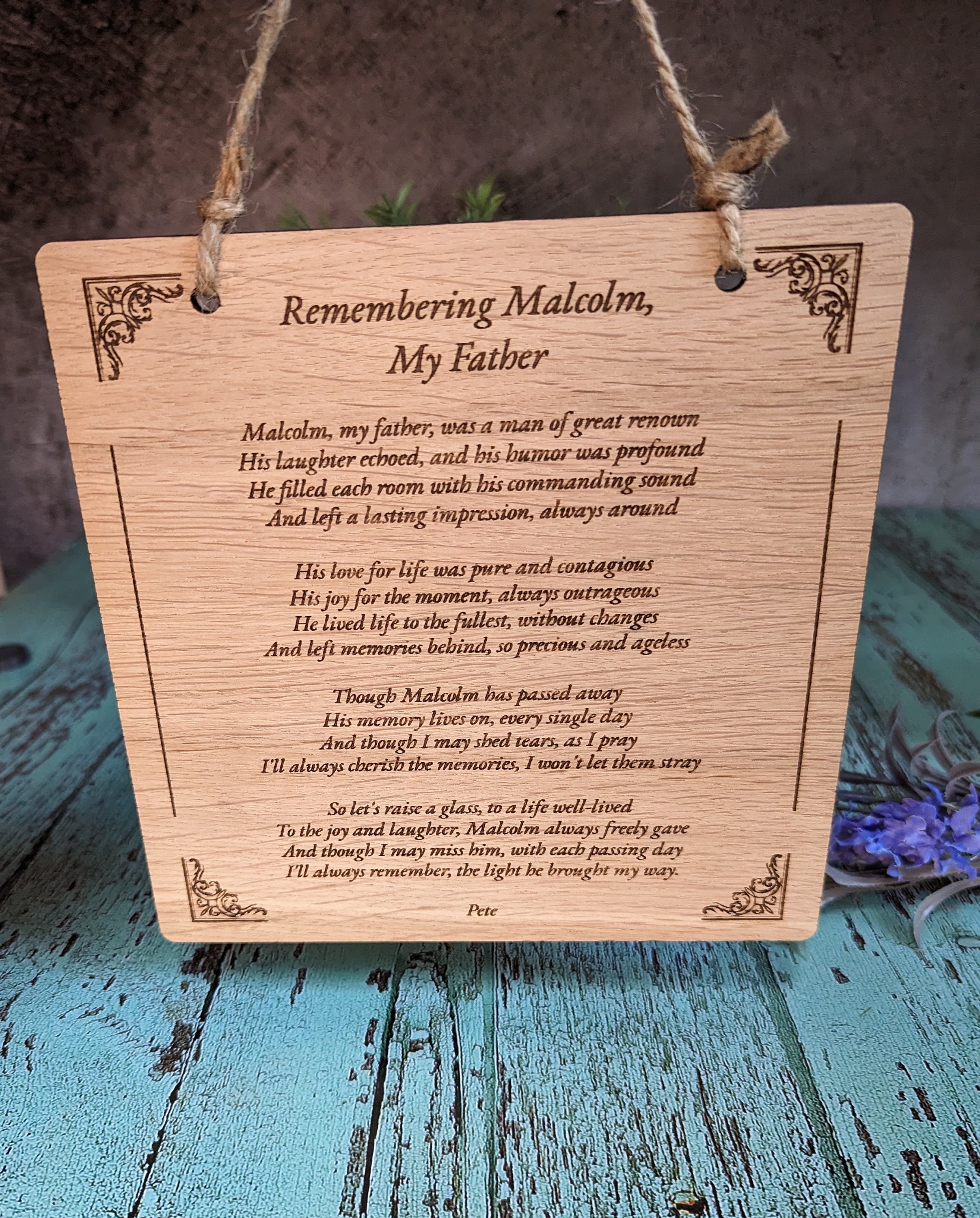 Personalised Wooden Poem Sign, Extra Large Professional Poem Writing ...