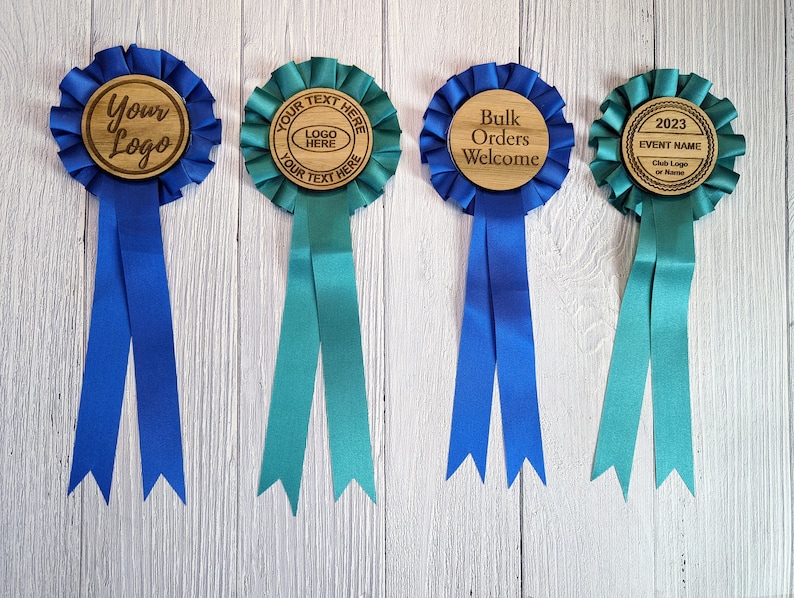 Personalised Wooden Rosette's | Free Design Service | Customised 90mm ...