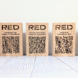 QR Code Solid Oak Blocks - Personalised Oak Blocks - QR Code - Custom ...