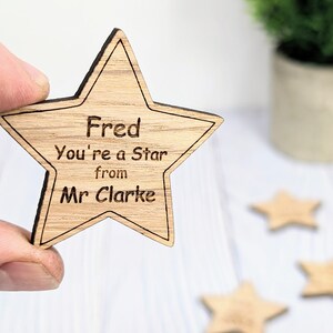 Personalised 'you're a Star' Hug Token - Wooden Student Gift, End of ...