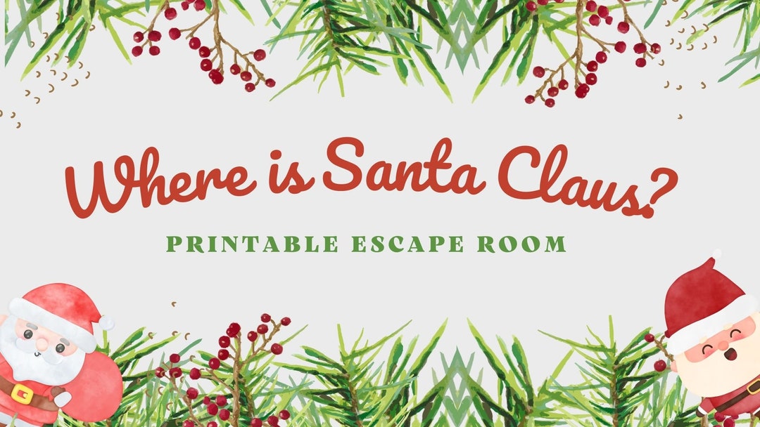 Christmas Escape Room Game | Christmas Printable Game Where is Santa ...