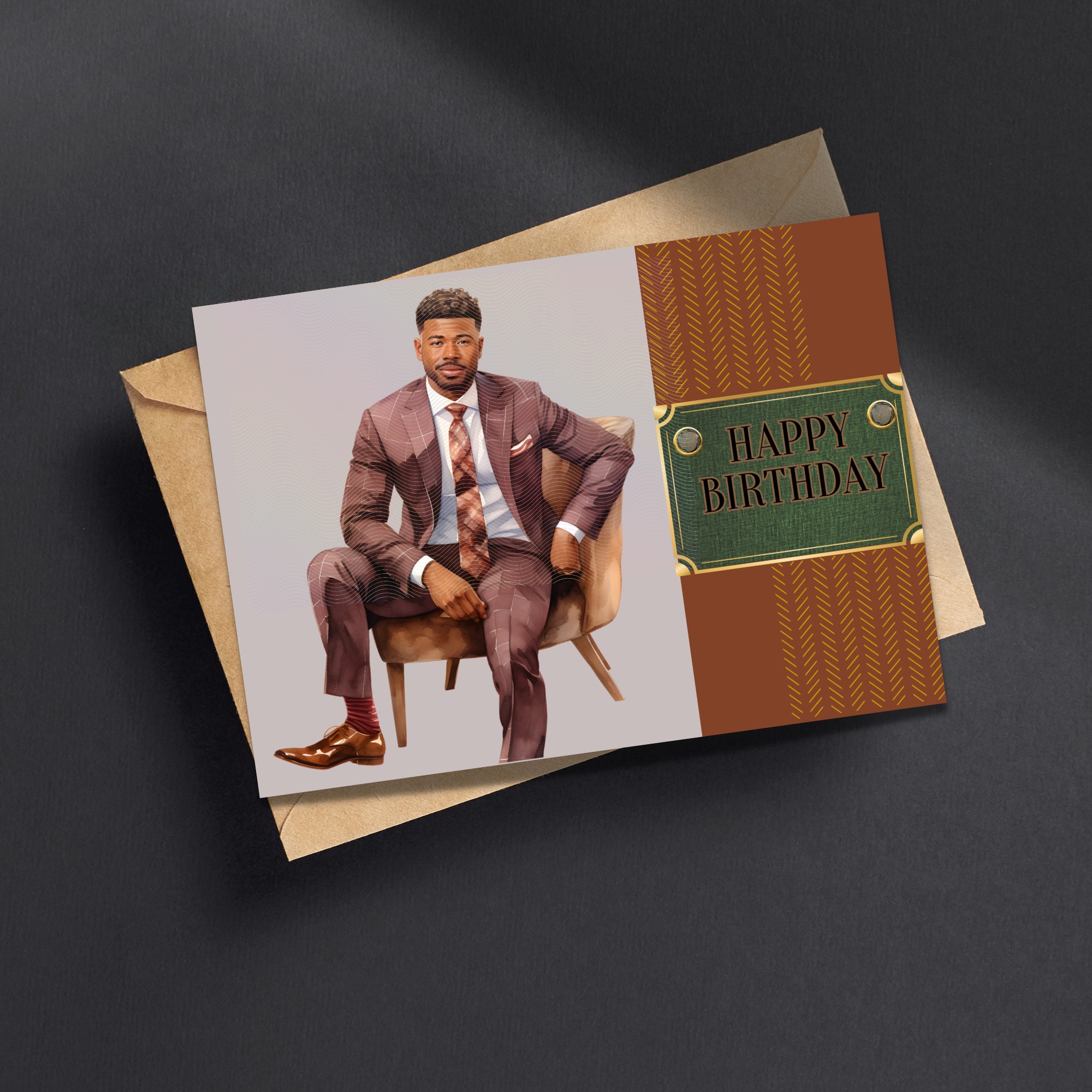 Black Man Birthday Card African American Greeting Cards Black Men Cards ...