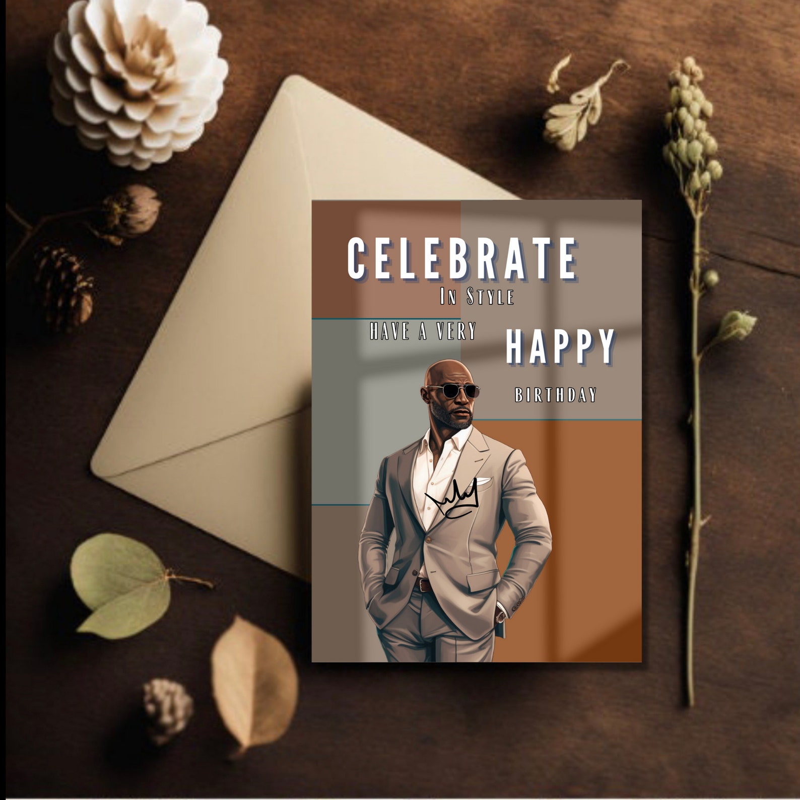 Celebrate in Style | Black Men Birthday Card | Black Greeting Cards - Etsy