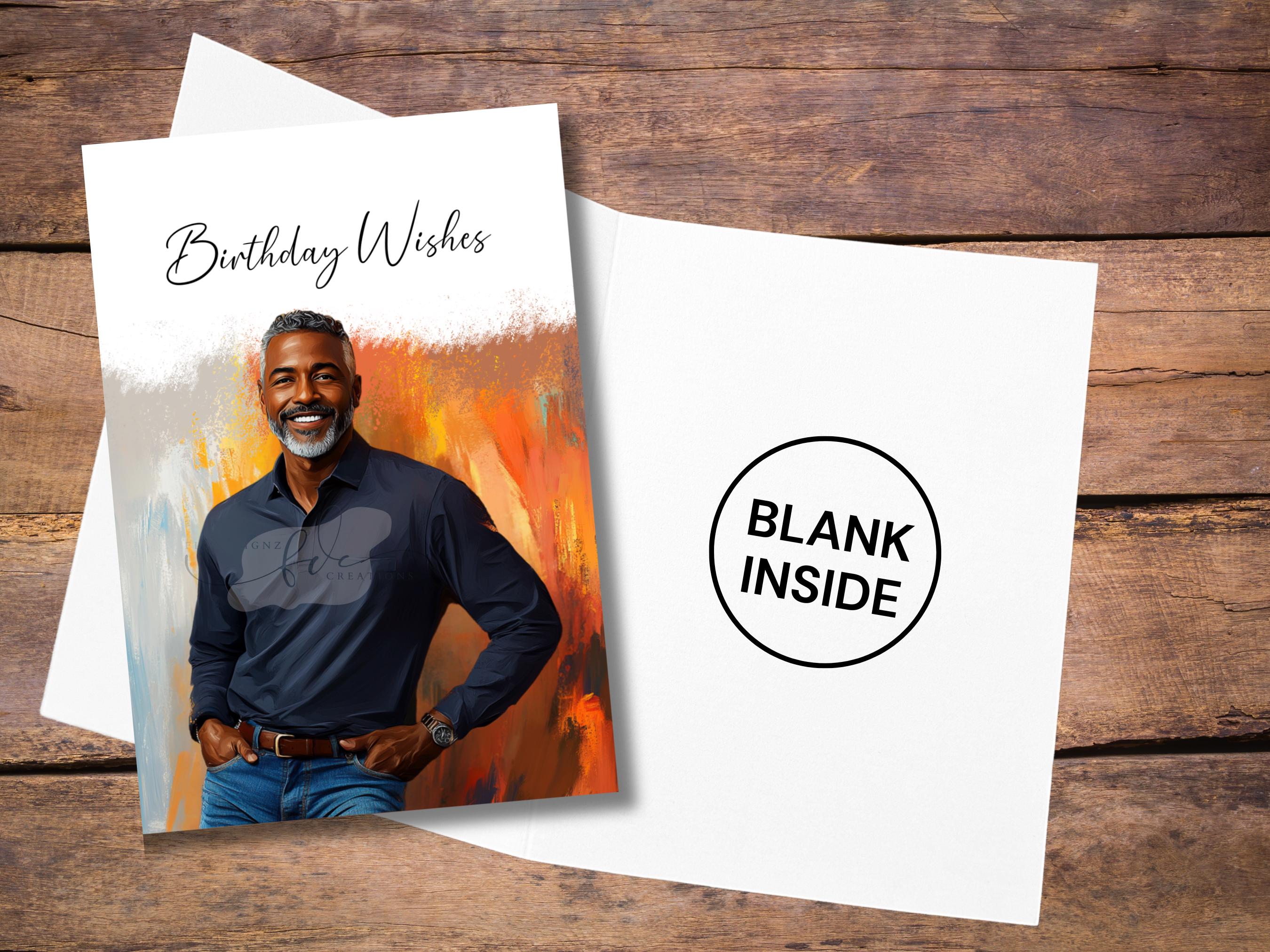 Black Men Birthday Cards. Bundle Pack, Afrocentric, African American ...