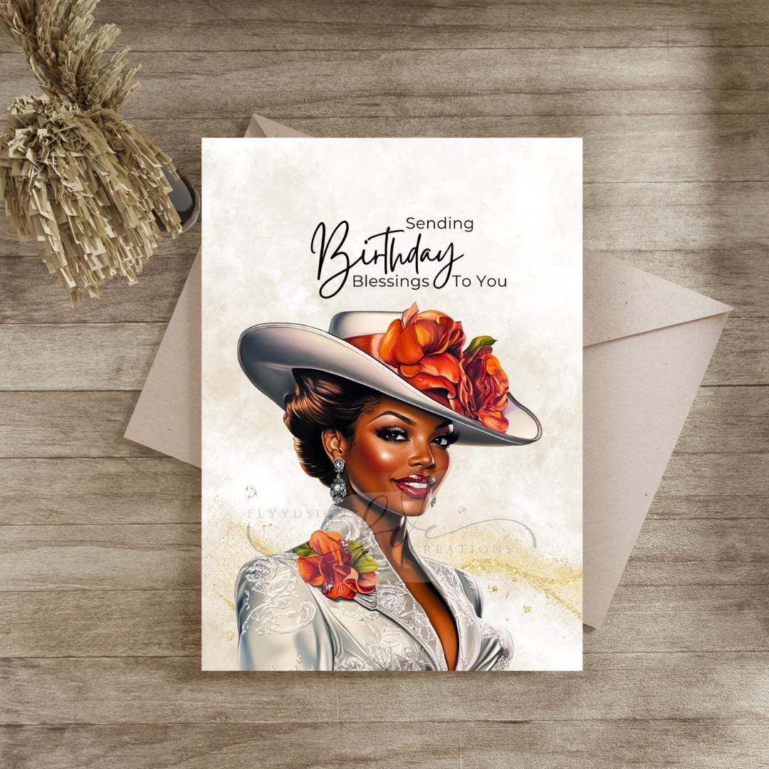 Religious Birthday Card Black Woman African American Black Greeting ...