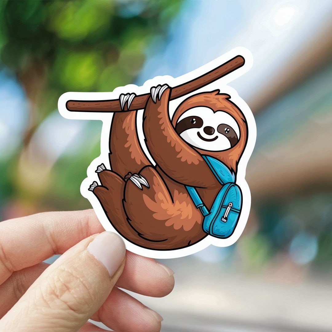 Sloth Sticker Vinyl Water Bottle Sticker Waterproof Laptop Sticker Cute ...