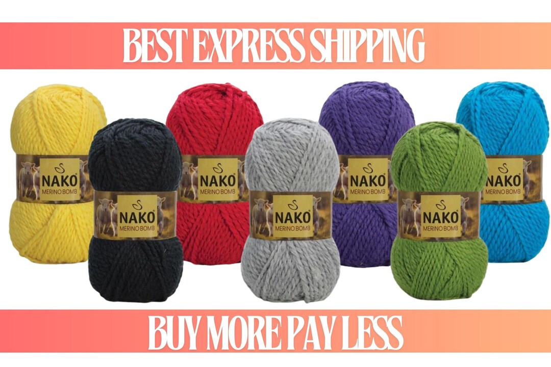 Bulky Merino Wool Blend Yarn: NAKO Merino Bomb for Quick Knit & Crochet ...