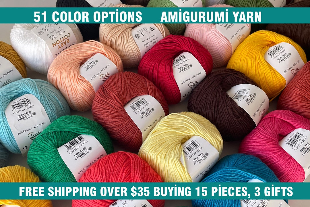 Gazzal Baby Cotton Yarn50grdoll Yarncrochet Knitting Yarn - Etsy