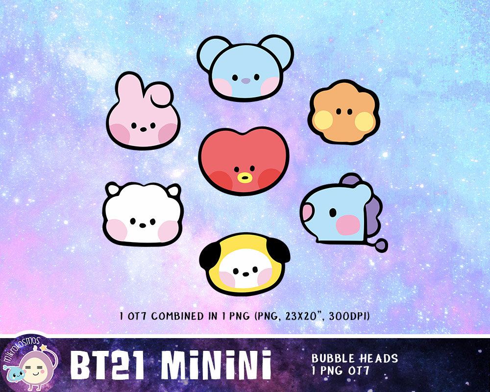 BT21 svg for bt21 minini bt21 png for bt21 stickers bt21 - Etsy België