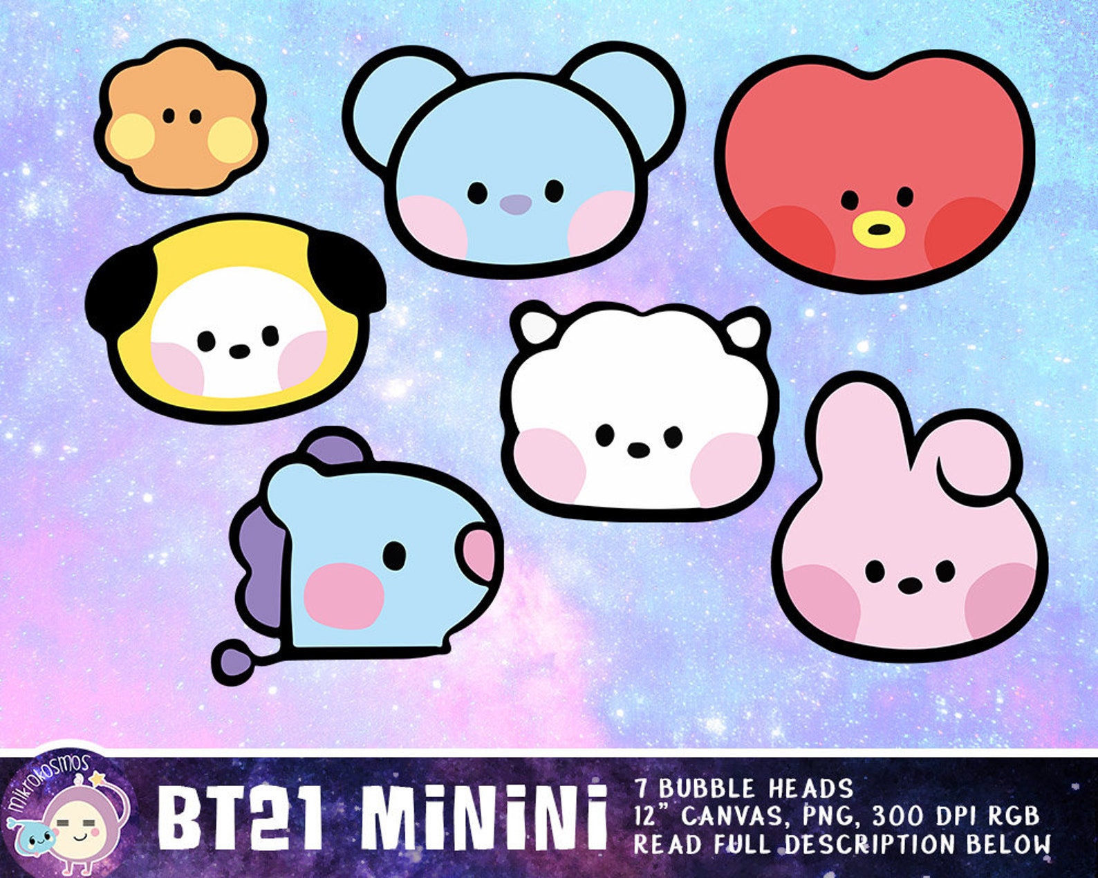 BT21 Svg for Bt21 Minini Bt21 Png for Bt21 Stickers Bt21 - Etsy New Zealand