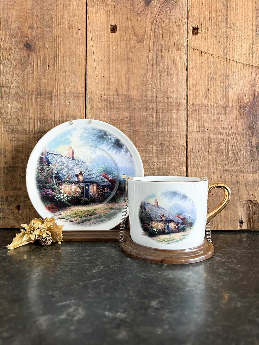Vintage Thomas Kinkade Cup and Saucer, Thomas Kinkade, Decorative Plate ...