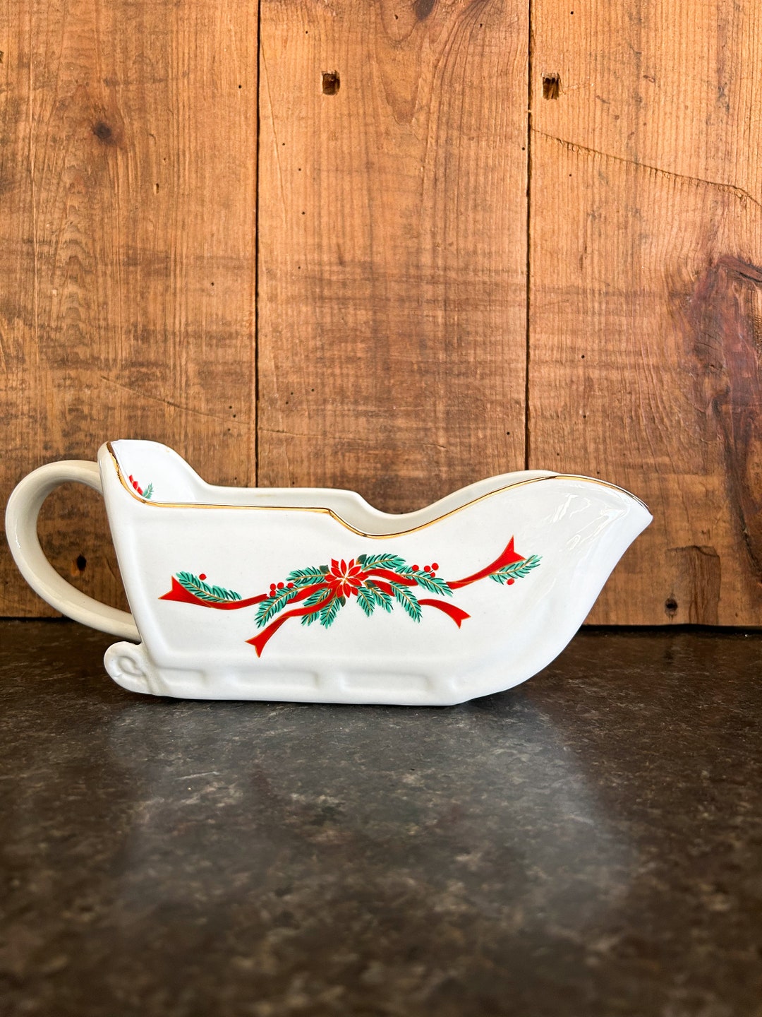 Christmas Sleigh, Vintage Wicker Sleigh, Wire Sleigh, Ceramic Sleigh ...