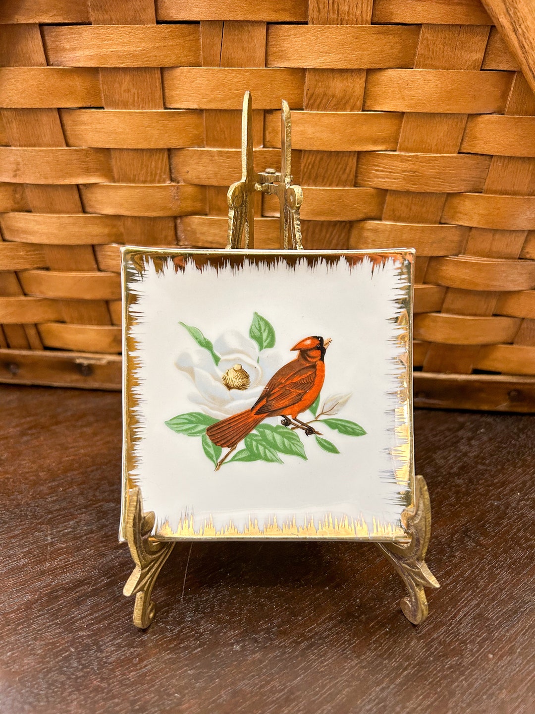 Set of 4 Vintage Bird Coasters, Ceramic Bird Coasters, Tea Bag Holders ...