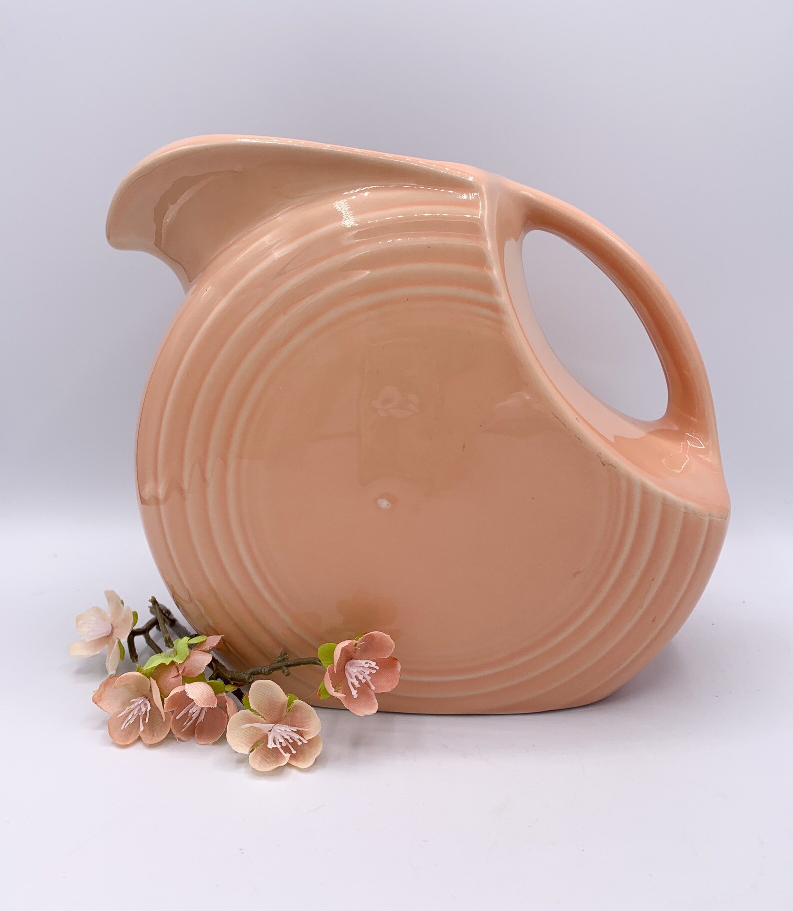 Fiesta Pitcher Fiesta Disc Pitcher Apricot Fiestaware Art Deco Pitcher ...