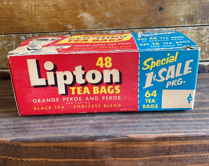 Vintage 1950s Lipton Tea Cardboard Container | Vintage Box | Tea Lover ...