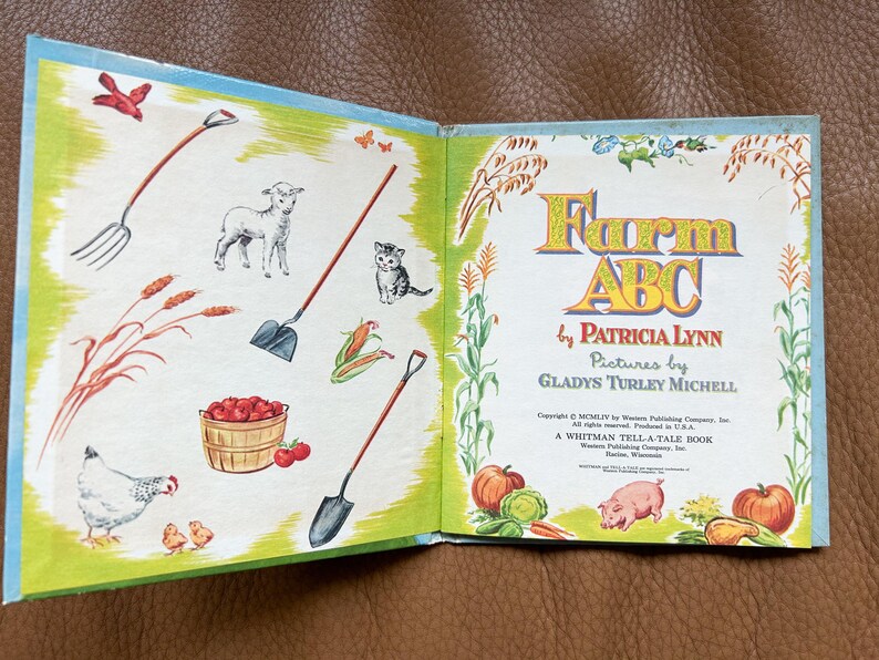 Childrens Farm Book, 1954, Childrens Book, Farm ABC Book, Baby Boy ...