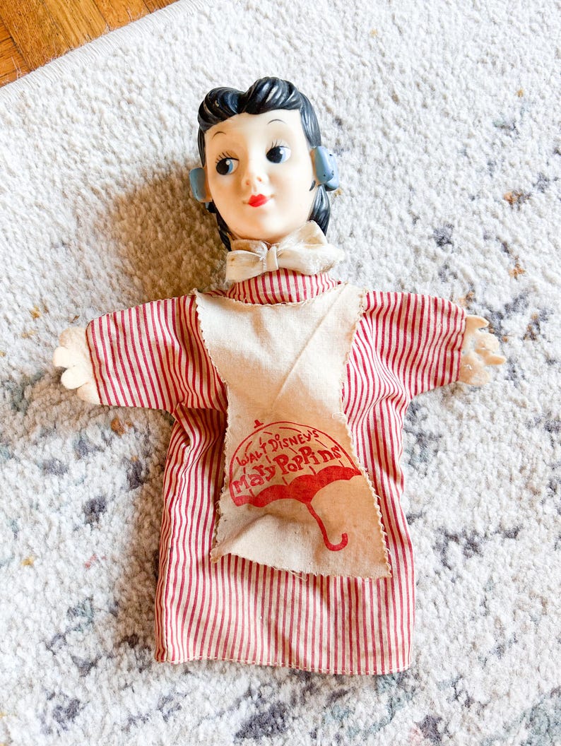 Vintage Walt Disney Mary Poppins Hand Puppet, 1960s, Gund, Disney Toy ...
