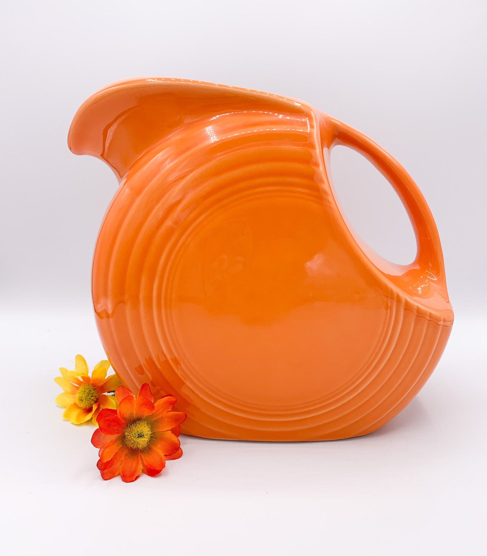 Fiesta Pitcher Fiesta Disc Pitcher Apricot Fiestaware Art Deco Pitcher ...
