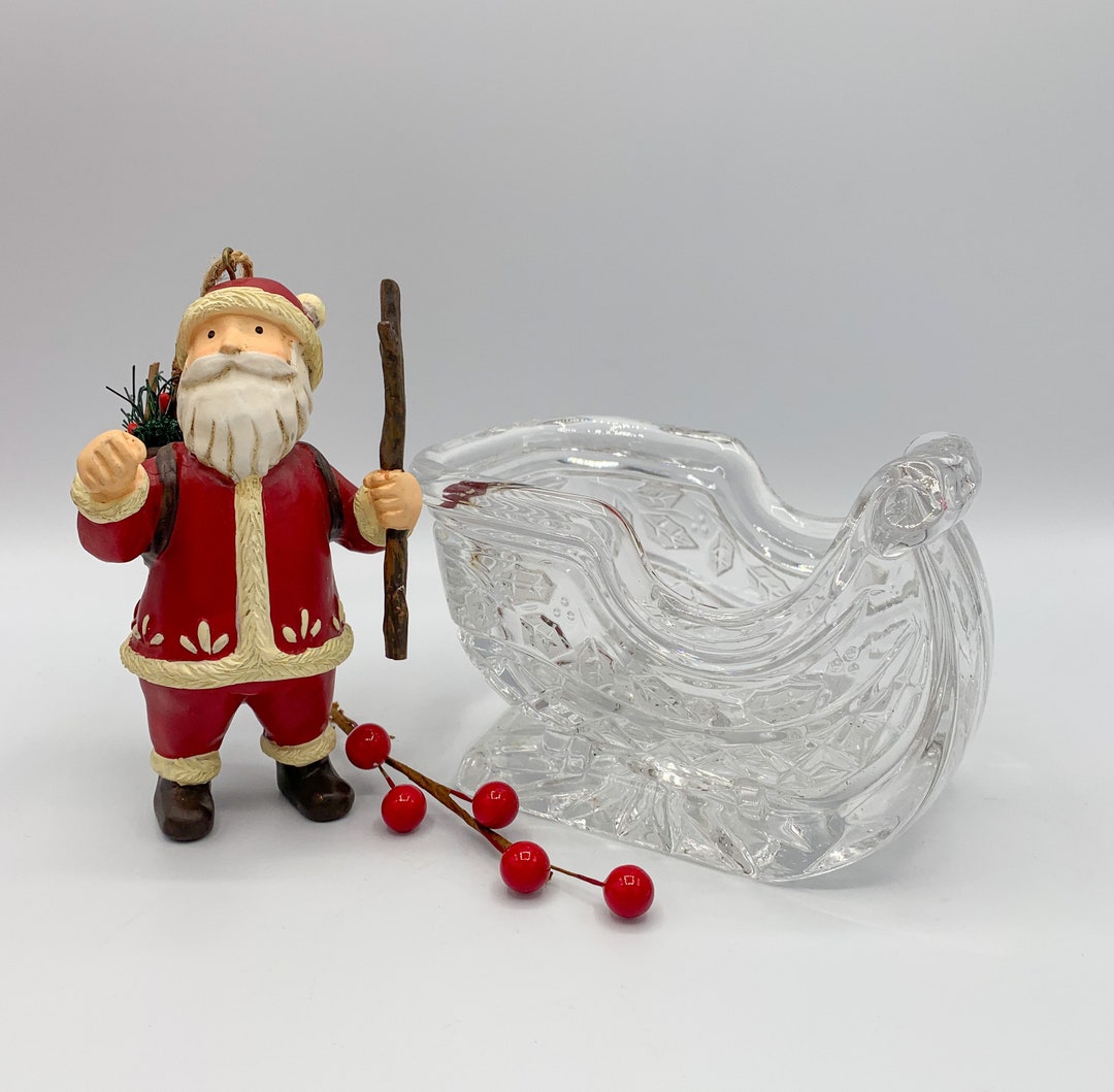Christmas Sleigh, Vintage Sleigh, Glass Sleigh, Ceramic Sleigh ...