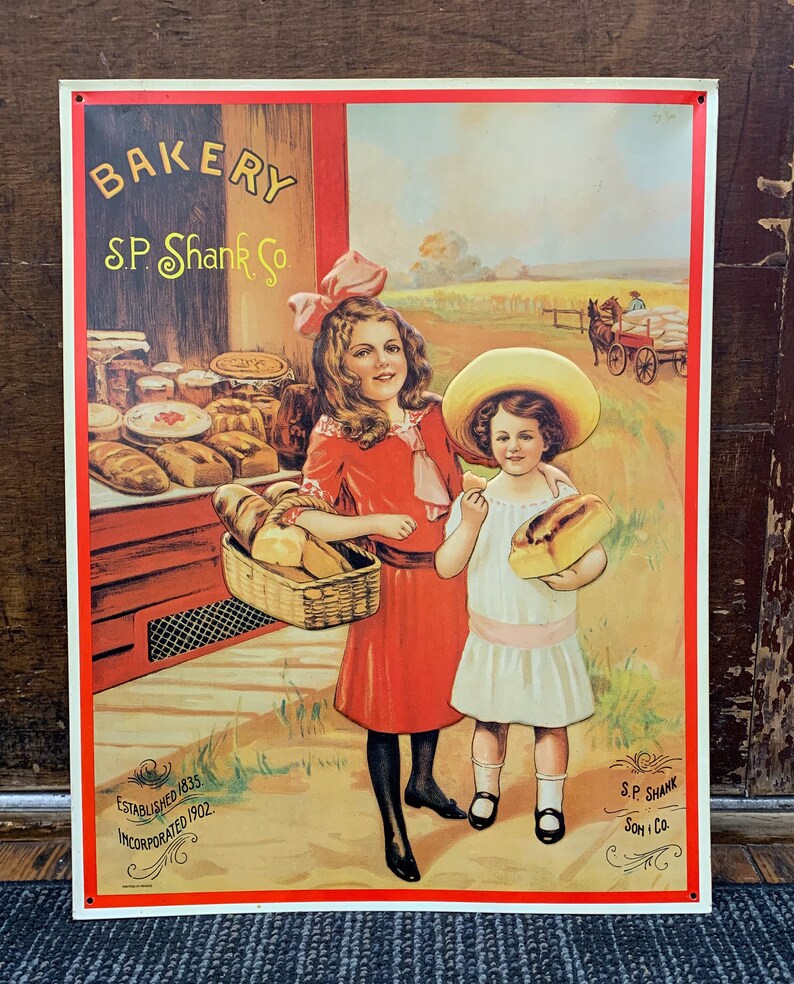 Vintage Advertising Sign Bakery Sign Tin Bakery Sign - Etsy