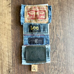 Salvaged Blue Jean Leather Tags, Jean Back Tags, Repurposed Jean Tags ...