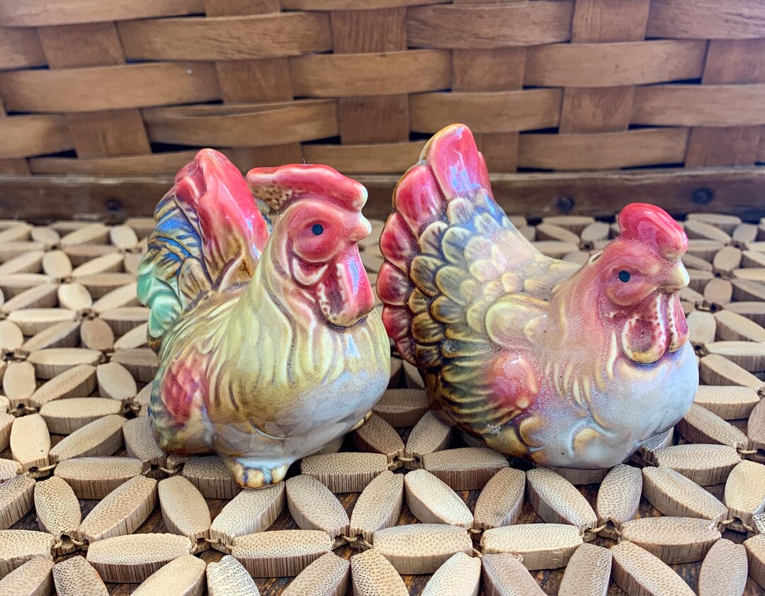 Rooster Salt and Pepper Shaker Farmhouse Decor Roosters - Etsy