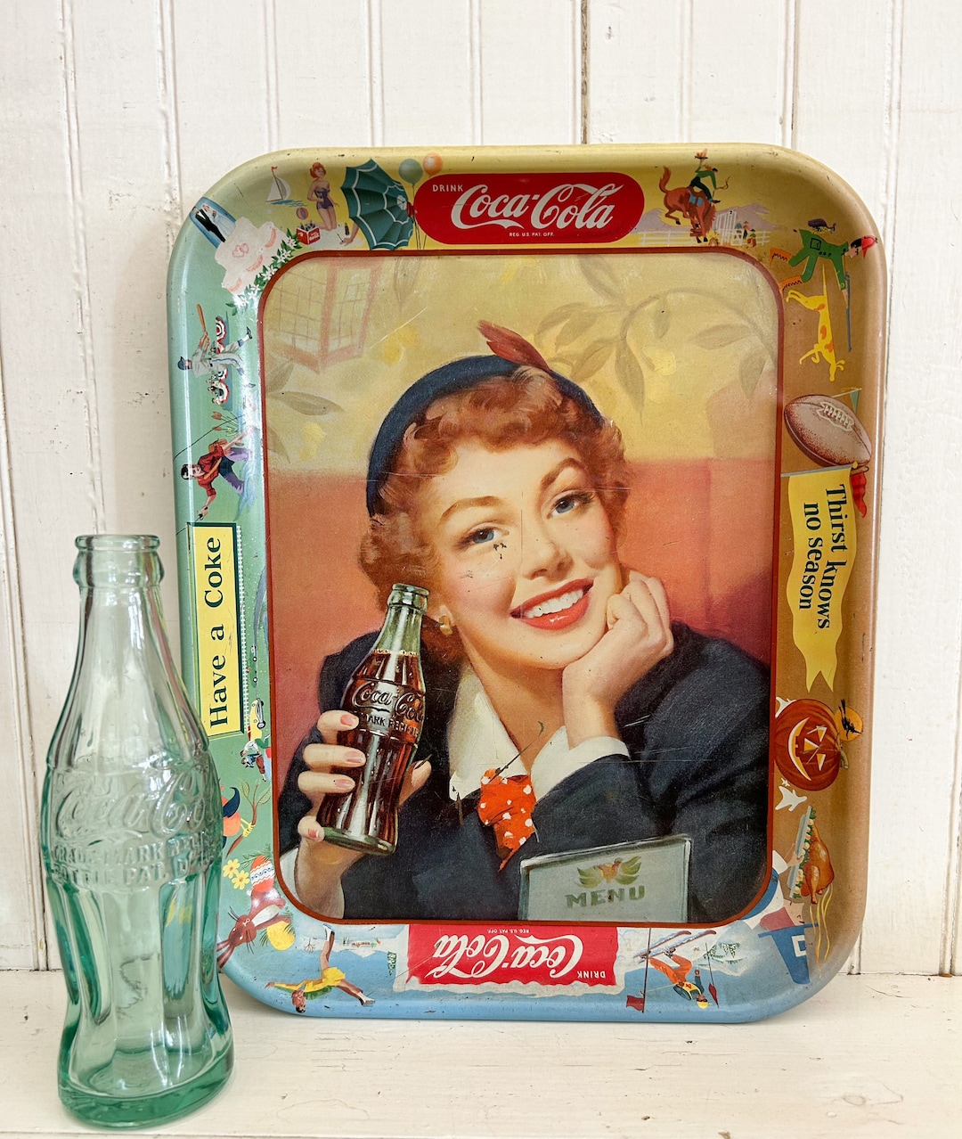 Vintage 1950s Coca Cola Tray Metal Serving Tray Coke - Etsy