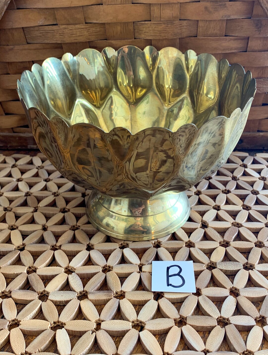 Brass Bowl, Solid Brass Bucket, Vintage Brass Decor, Brass Home Decor ...