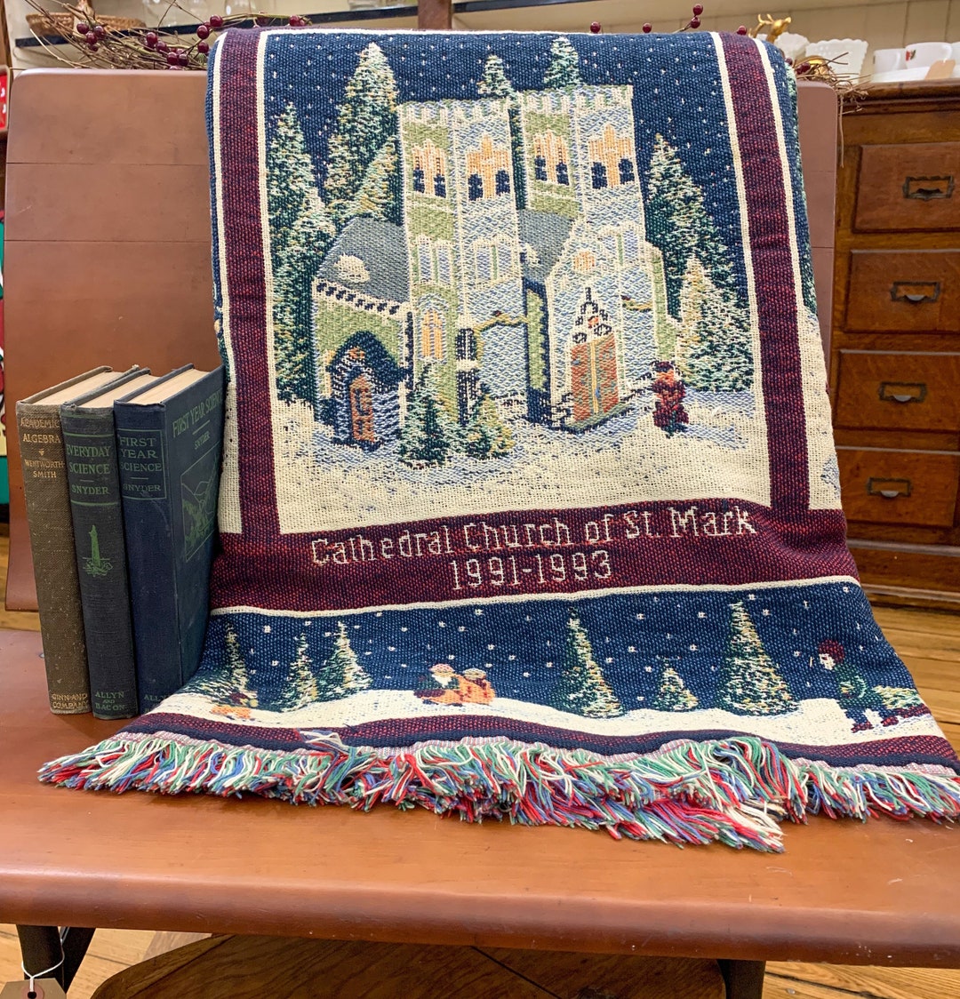 Vintage Christmas Throw | Vintage Christmas Blanket | Charles Dickens ...