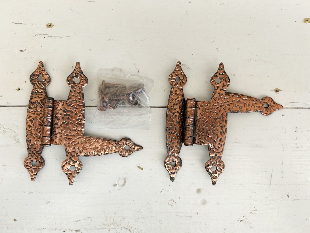 Hammered Copper Hinges | NOS Hammered Copper Hinges | Pair of Copper ...