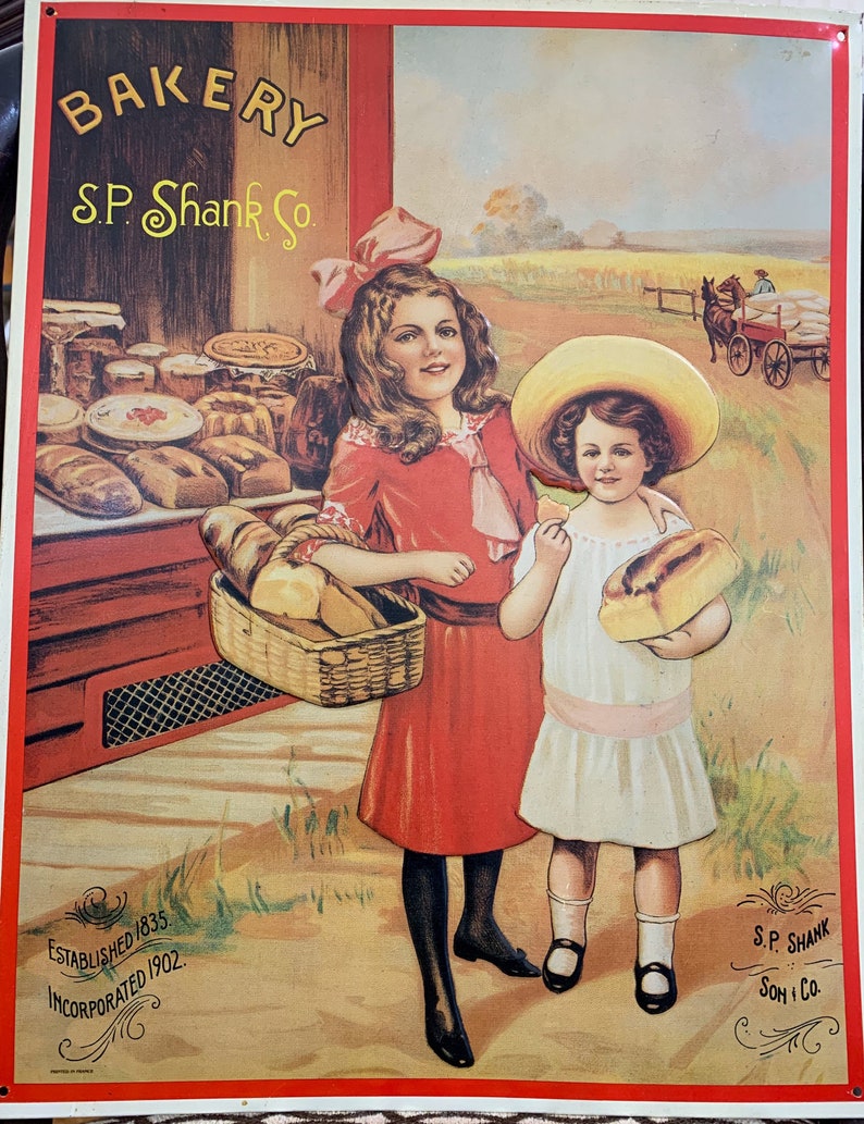 Vintage Advertising Sign Bakery Sign Tin Bakery Sign - Etsy