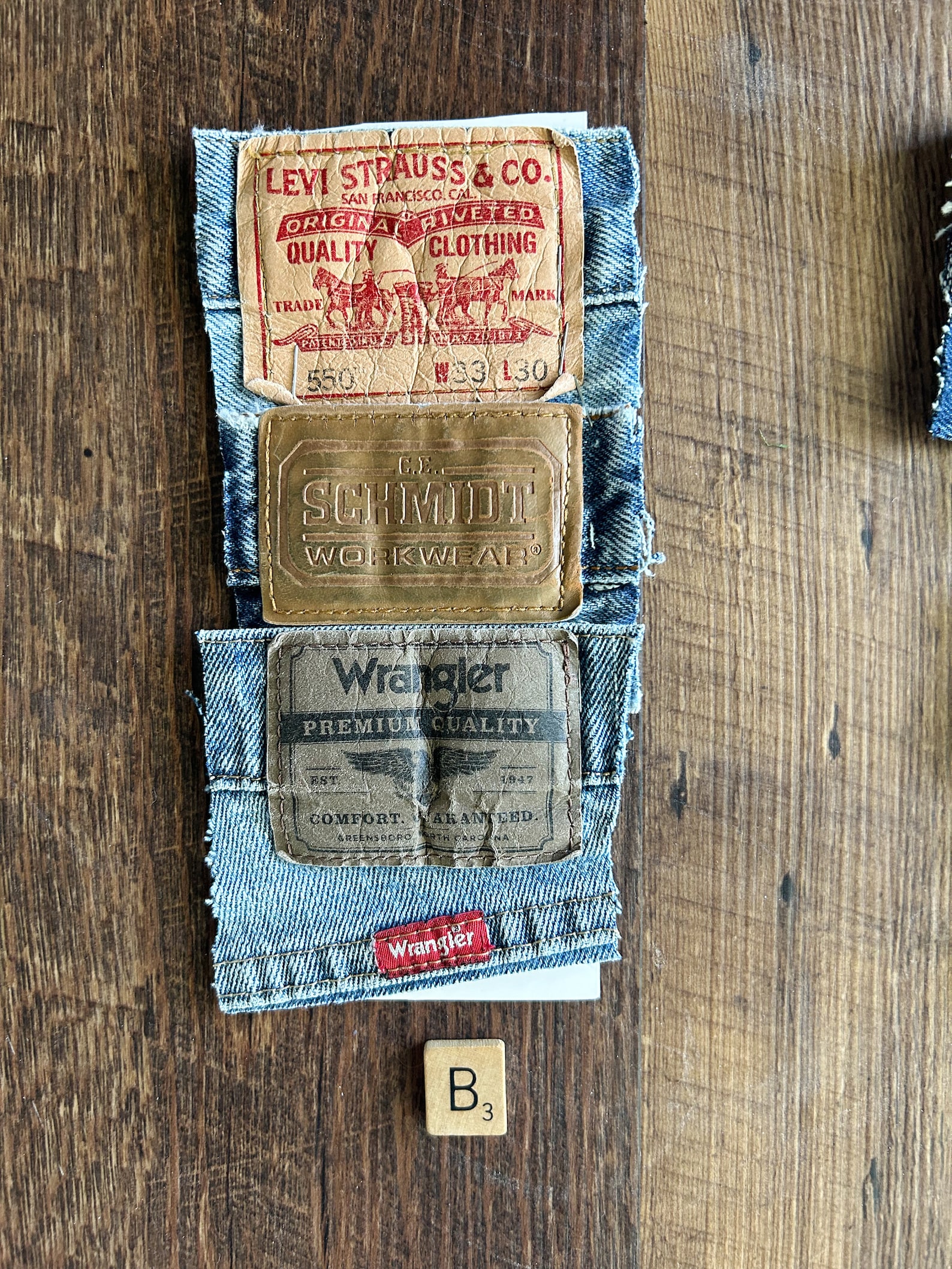 Salvaged Blue Jean Leather Tags, Jean Back Tags, Repurposed Jean Tags ...