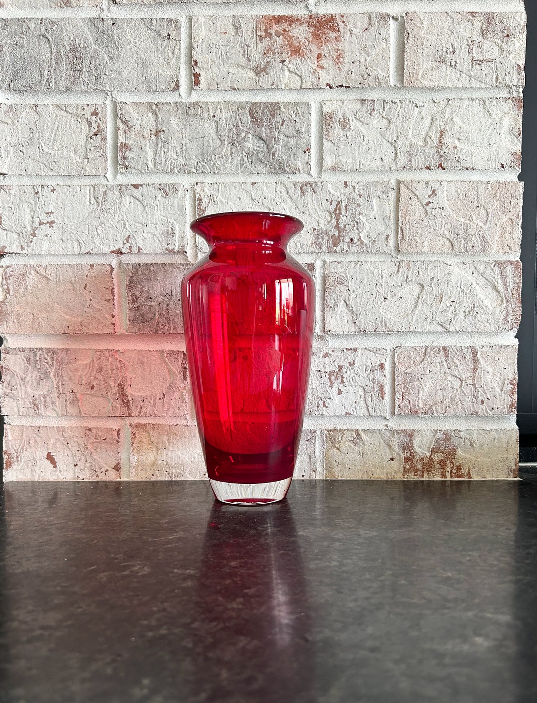 Vintage Red Glass Vase, Ruby Red Vase, Holiday Decor, Vintage Christmas Decor, Ruby Red Vase ...