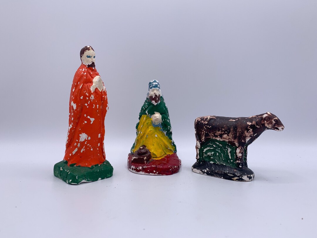 Vintage Chalkware Nativity Figures | Vintage Nativity Set | Christmas ...