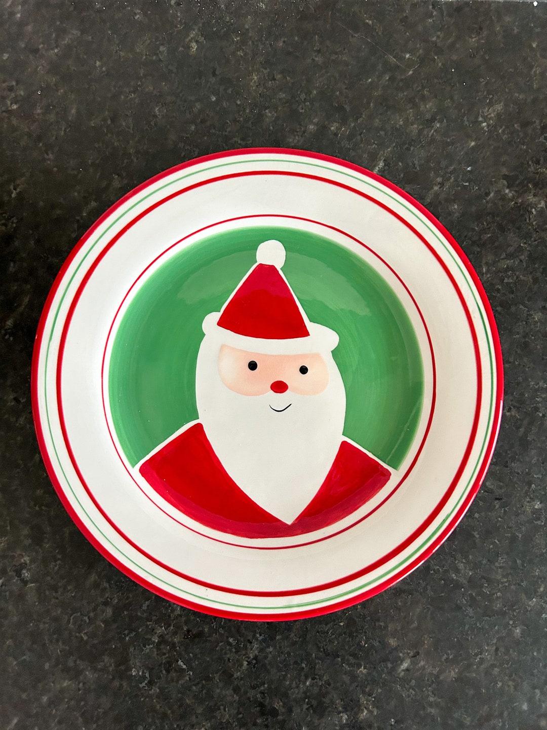 Vintage Santa Plate, Santa Cookie Plate, Vintage Christmas, Santa Plate ...