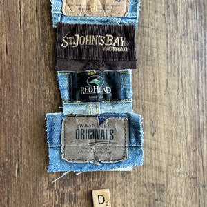 Salvaged Blue Jean Leather Tags, Jean Back Tags, Repurposed Jean Tags ...