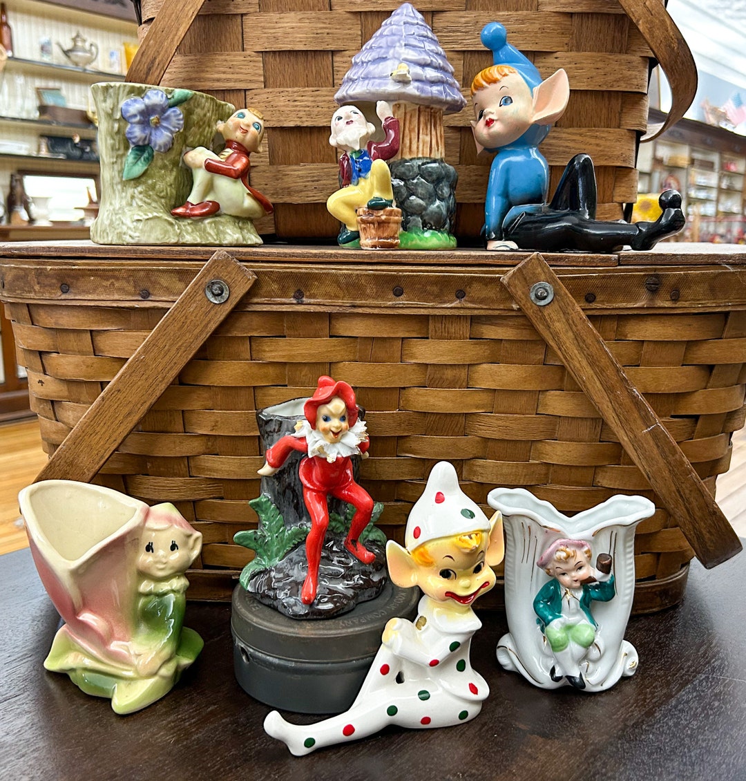 Christmas Elf, Ceramic Elf Figurine, Vintage Pixie Elf, Porcelain Pixie, Vintage Pixie Elf ...