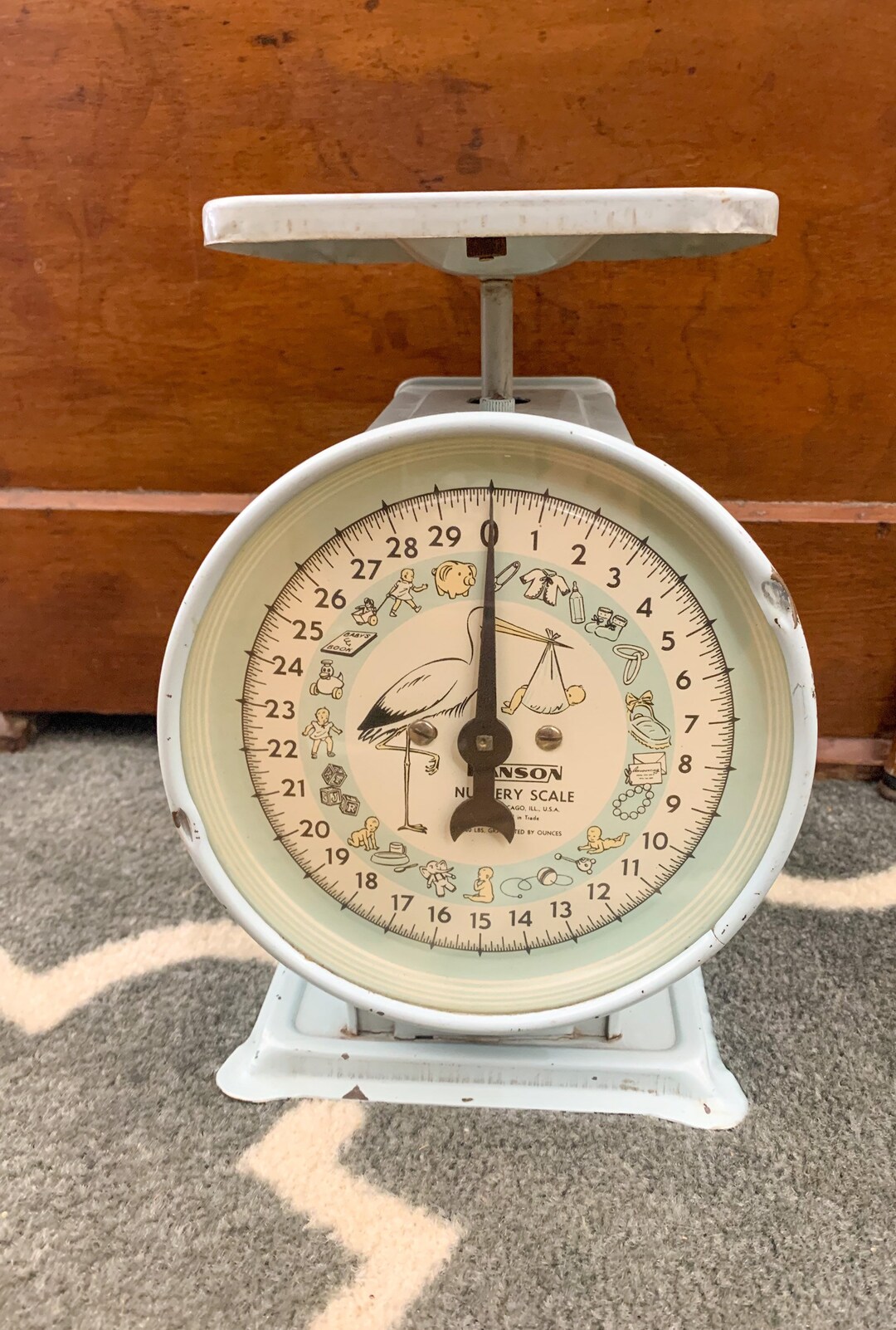 Vintage Scale Photography Props | Vintage Blue Nursery Scale | Nursery ...