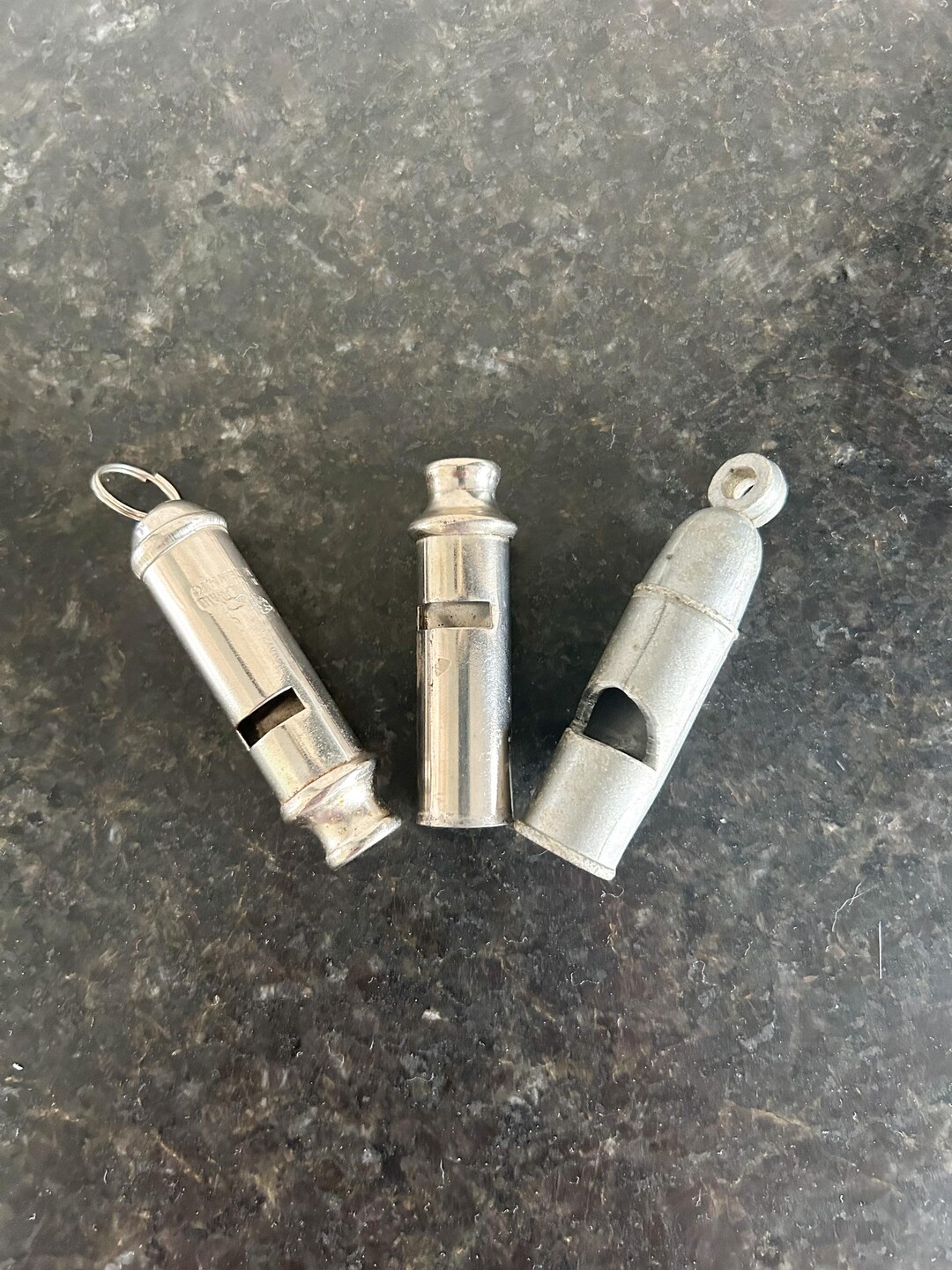 Set of 3 Vintage Metal Whistles, Made in Hong Kong, Vintage Toy Whistle ...