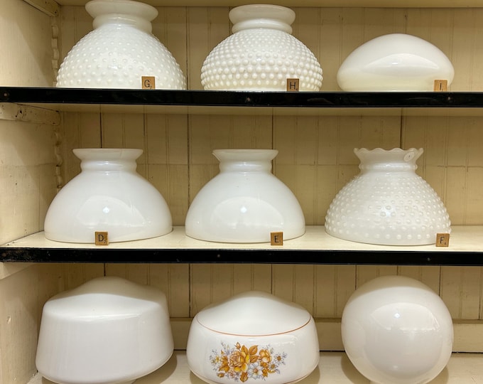 Vintage Milk Glass Lamp Shades | Replacement Shades | Hurricane Lamp ...