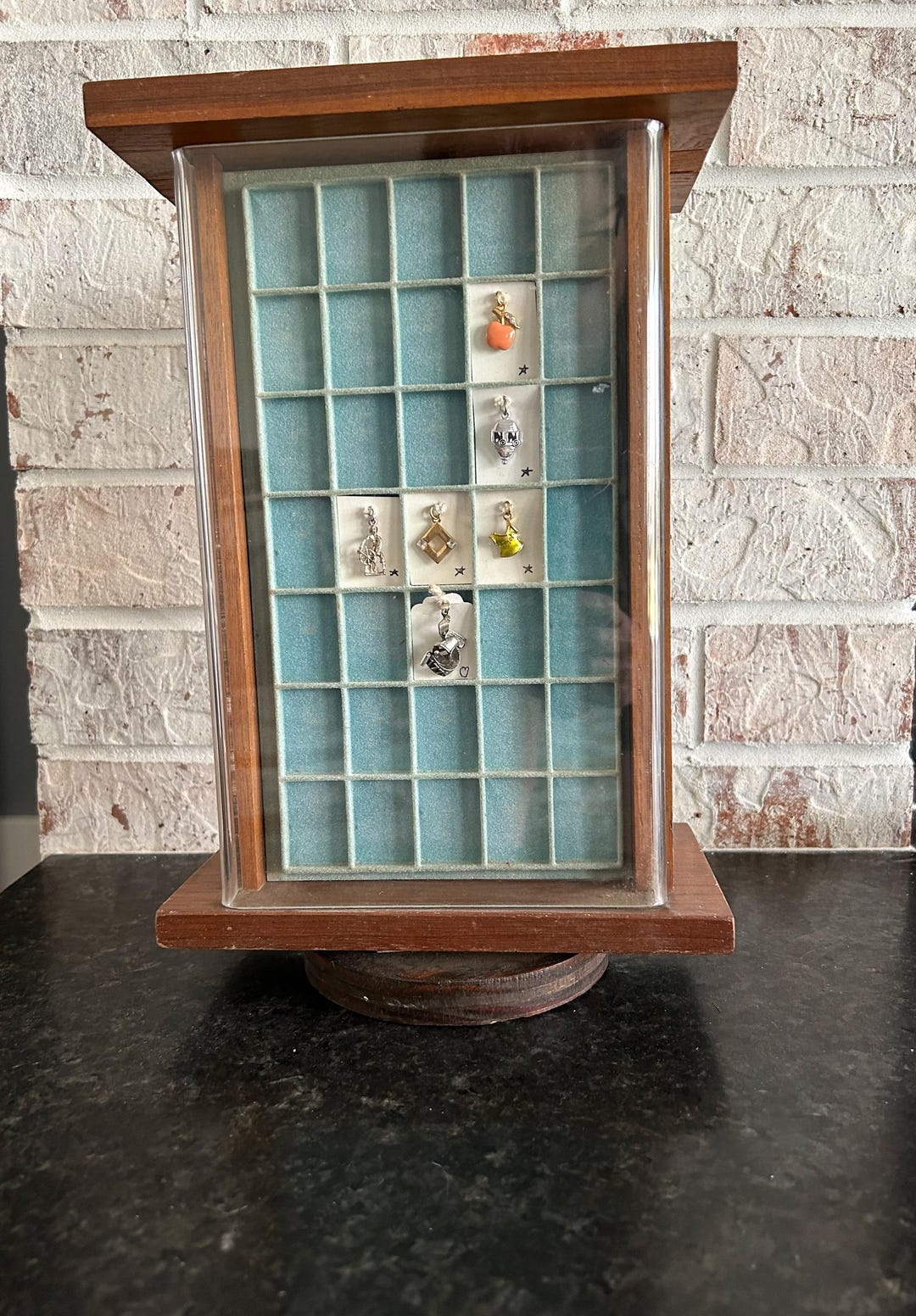 Vintage Rotating Jewelry Display Cabinet, Table Top Jewelry Display ...