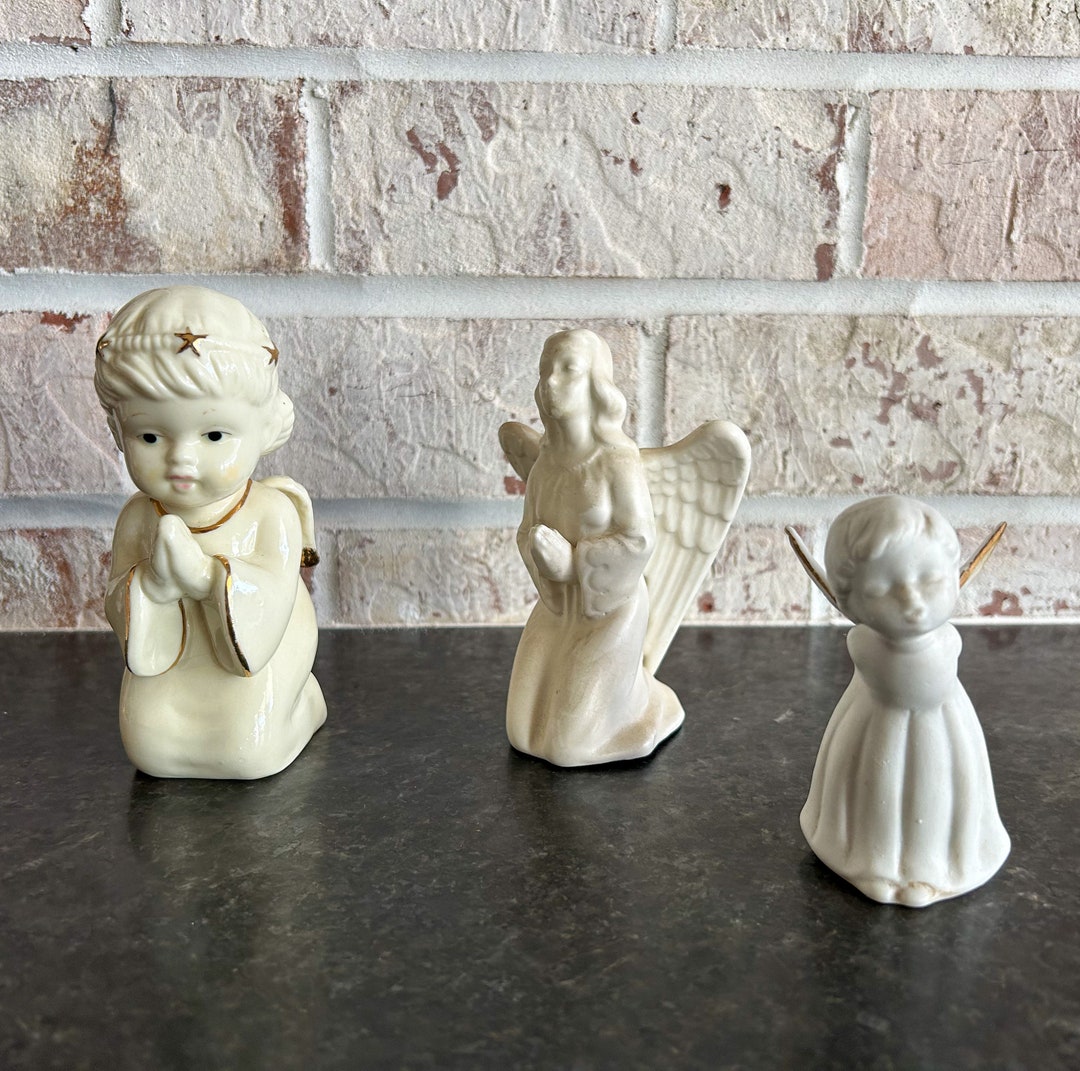 Praying Angel Figurine, Ceramic Angel, Vintage Ceramic Angel, Vintage ...