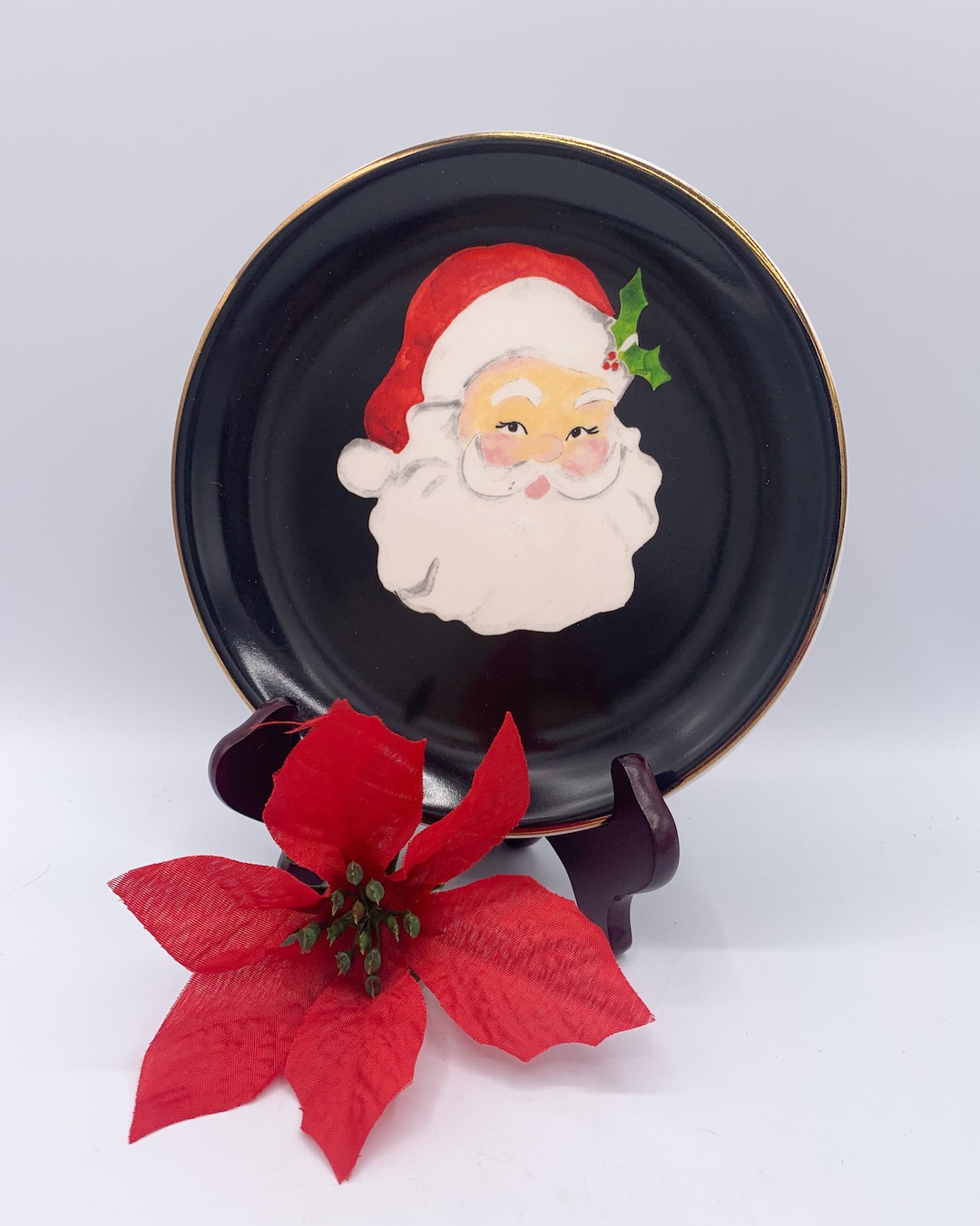 Vintage Santa Face Plate | Santa Plate | Vintage Christmas Plate ...