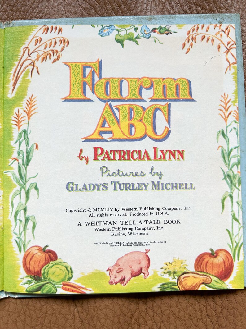 Childrens Farm Book, 1954, Childrens Book, Farm ABC Book, Baby Boy ...