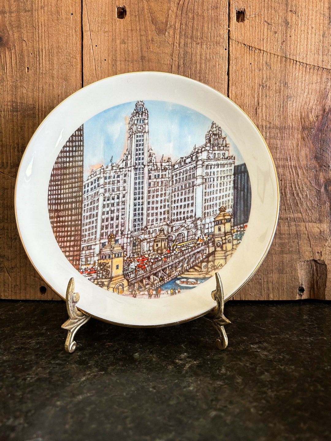Vintage Chicago Wrigley Building Collector Plate Chicago - Etsy