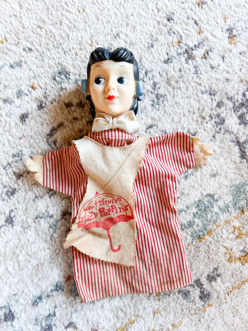 Vintage Walt Disney Mary Poppins Hand Puppet, 1960s, Gund, Disney Toy ...