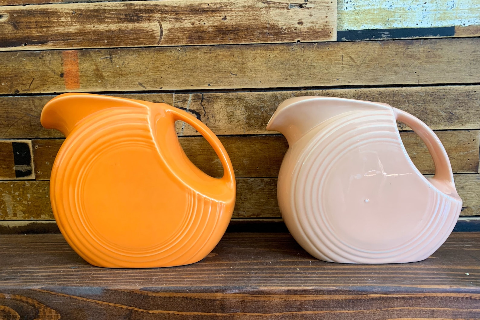Fiesta Pitcher Fiesta Disc Pitcher Apricot Fiestaware Art Deco Pitcher ...